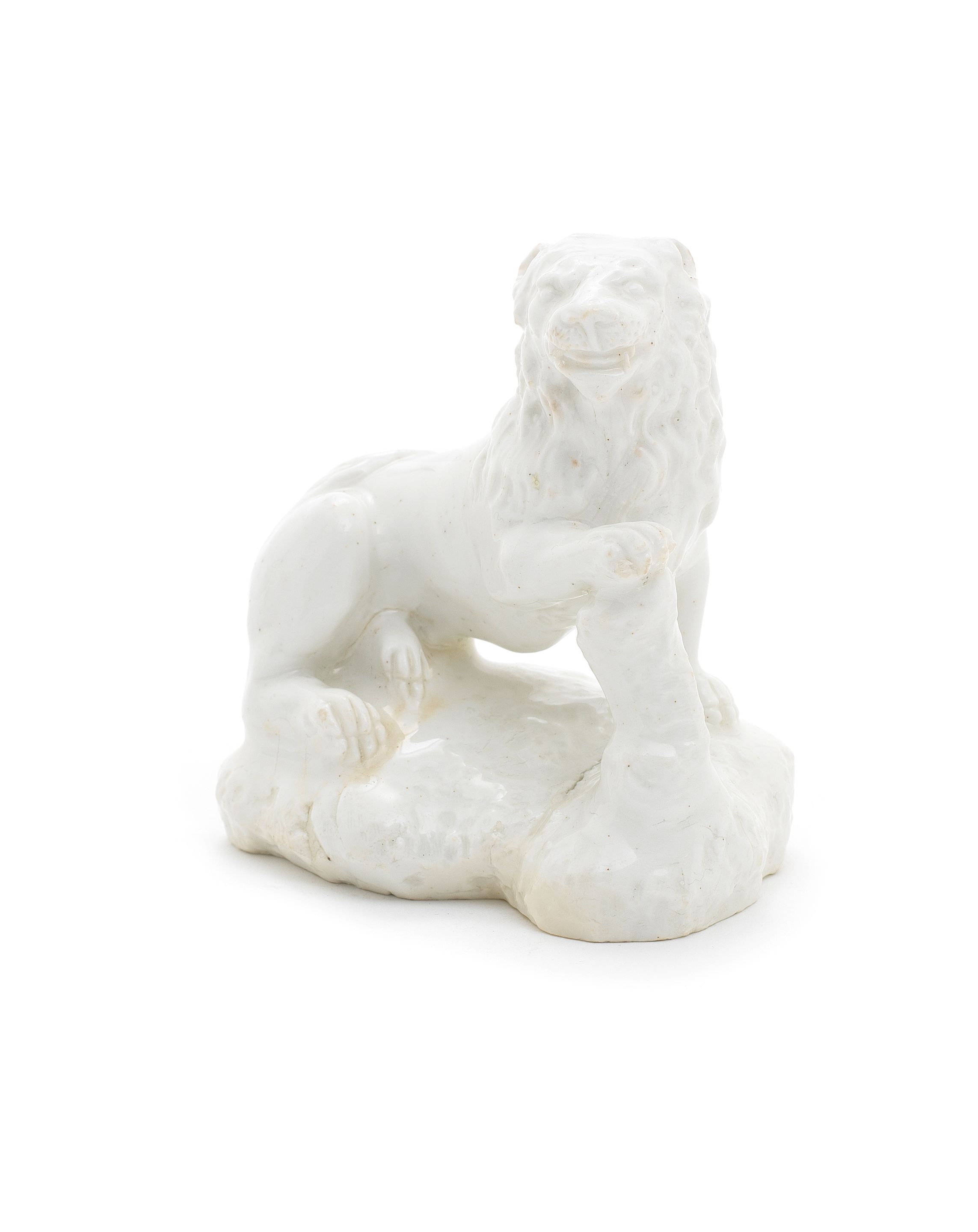 Bonhams : A Bow white model of a lion, circa 1750-54