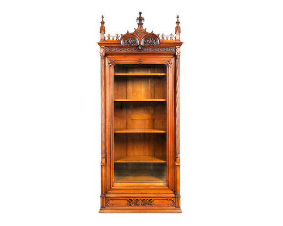 Bonhams A French Mid 19th Century Neo Gothic Walnut Bibliotheque