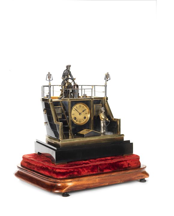 Bonhams : A late 19th century French lacquered brass and steel novelty ...