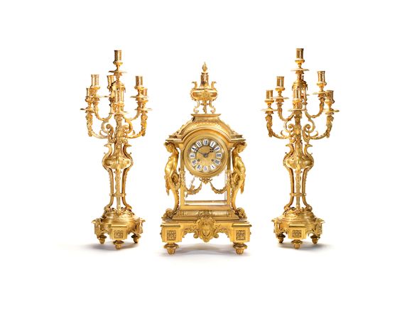 Bonhams : An impressive late 19th century French gilt bronze clock ...