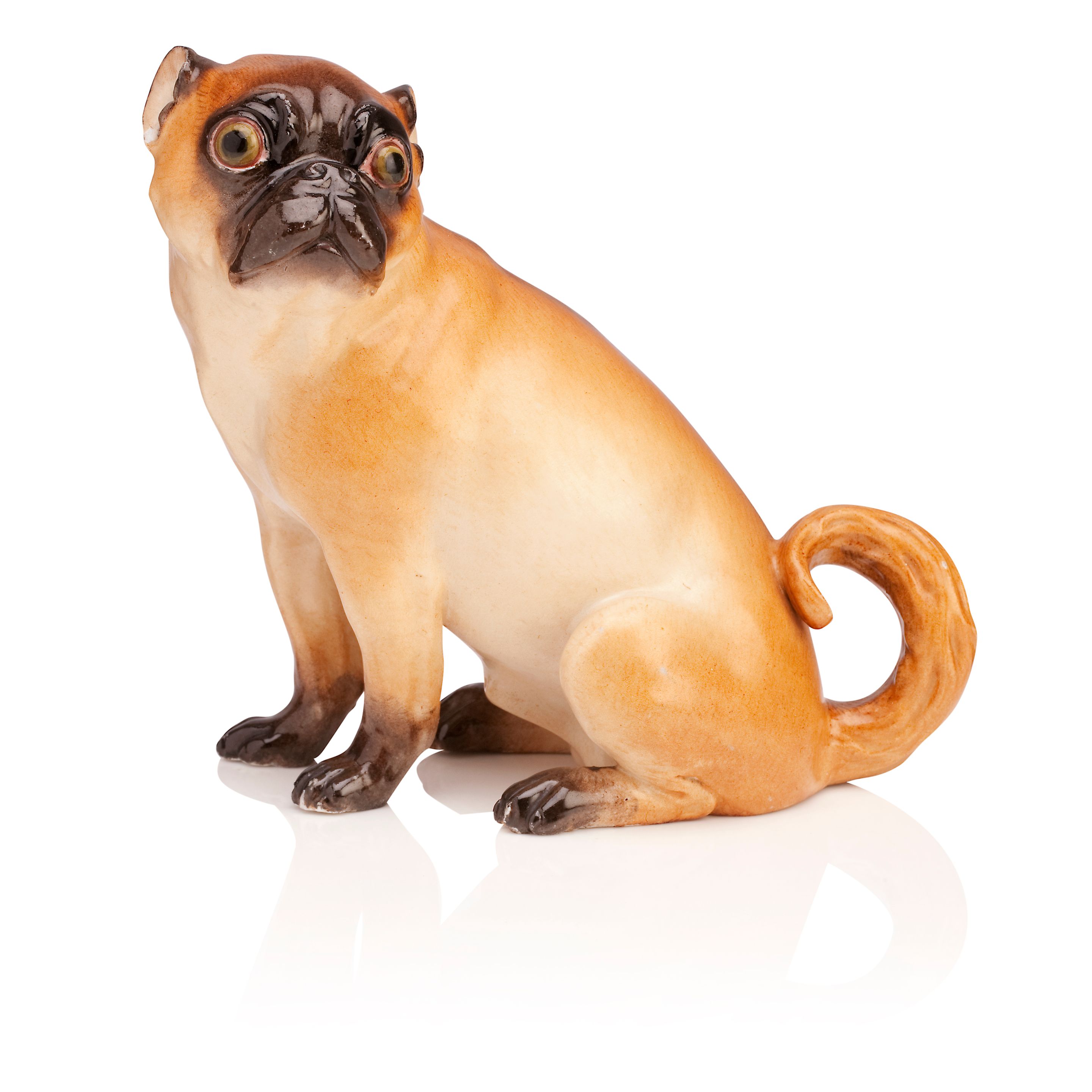 Bonhams : A Meissen figure of a pug dog Late 19th century
