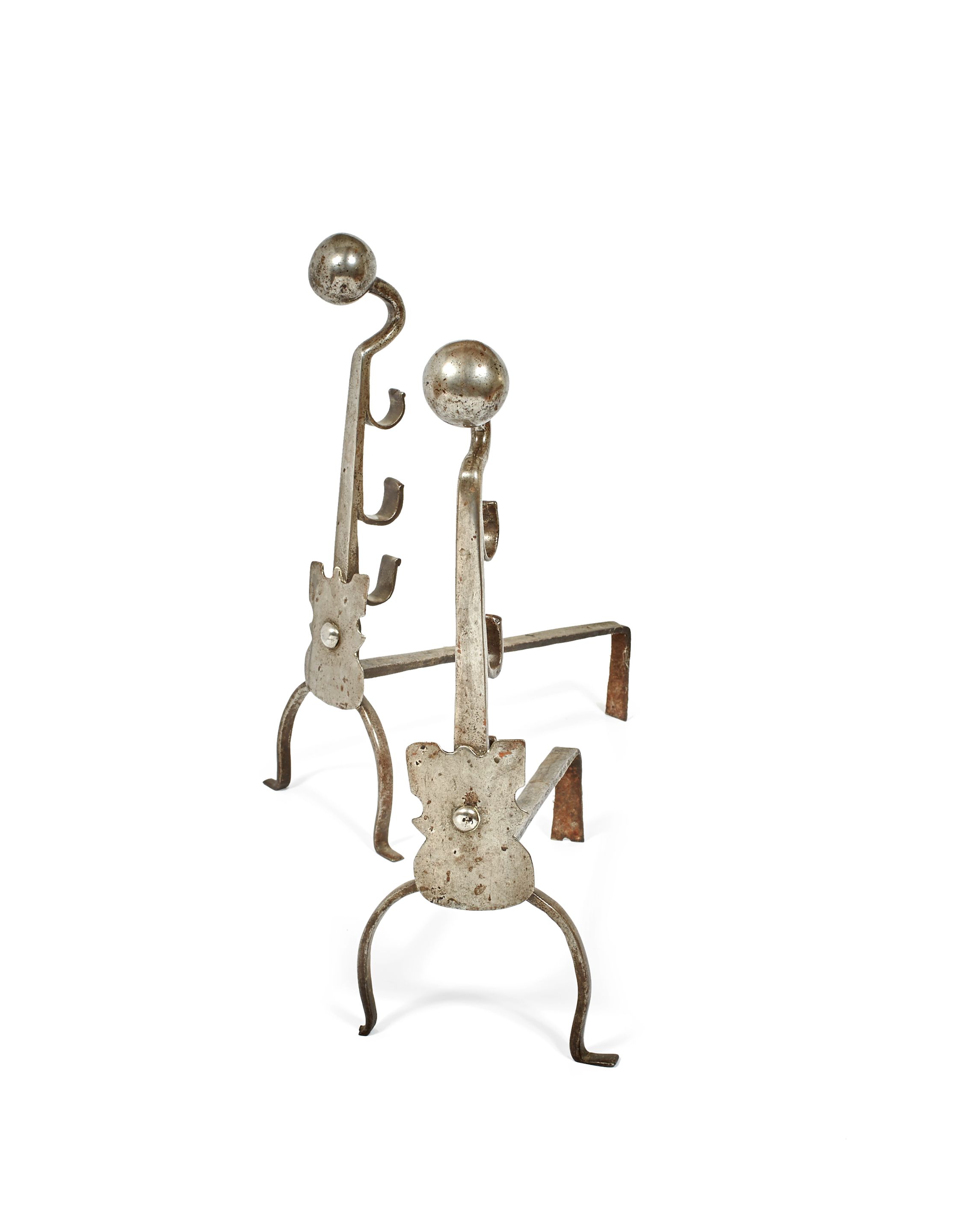 Bonhams : A good and rare pair of late 17th/early 18th century iron ...