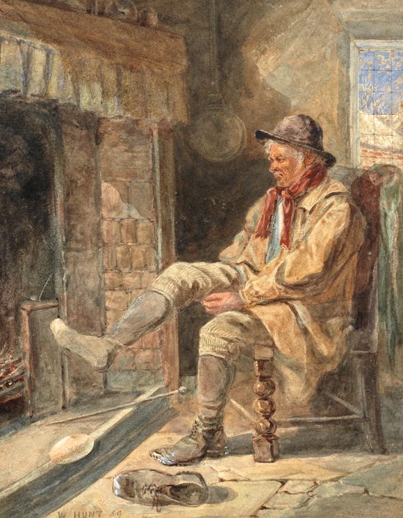 Bonhams : William Henry Hunt, OWS (British, 1790-1864) By the fireside