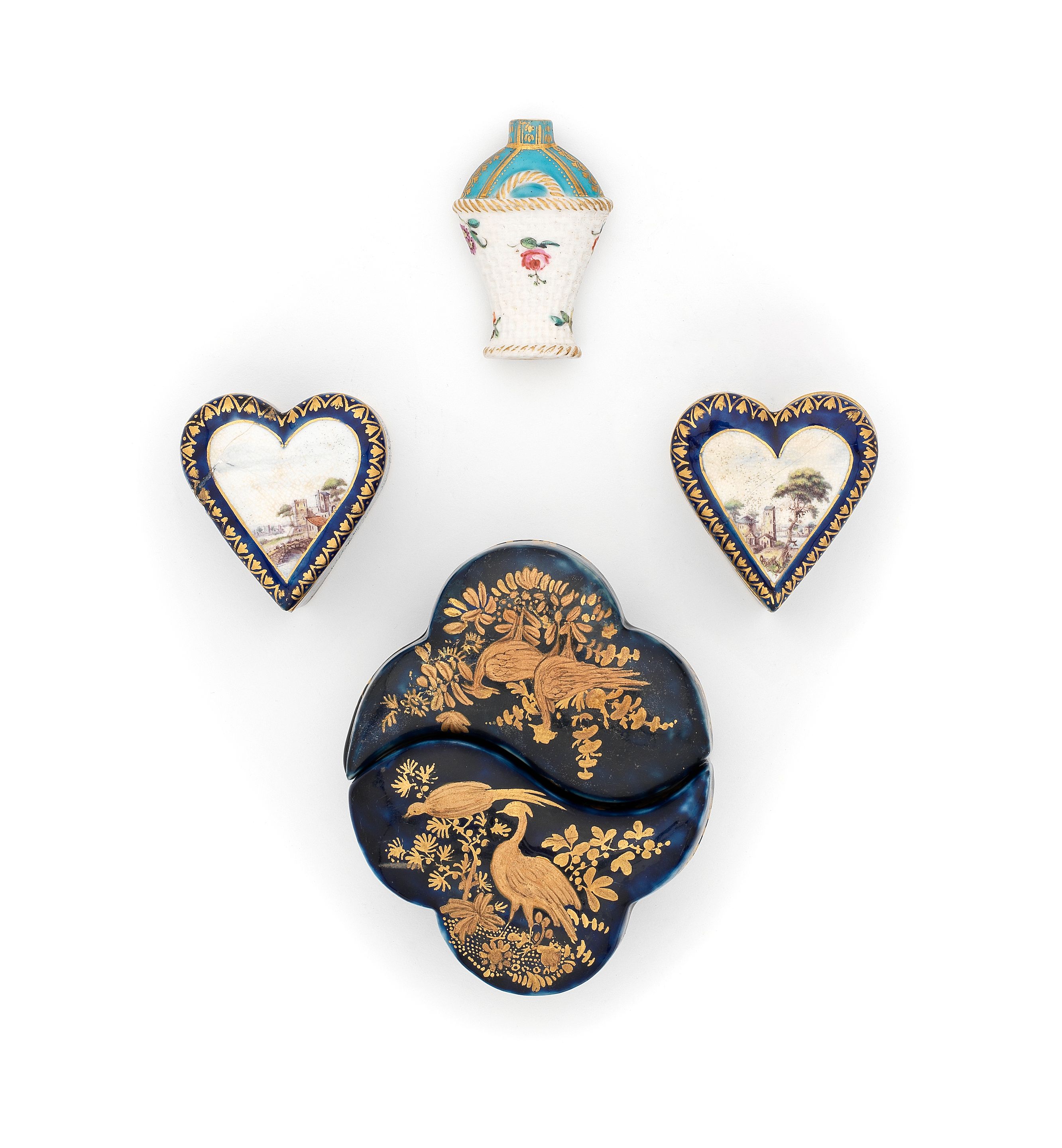 Bonhams : Two pairs of Chelsea toilet boxes and a Chelsea Derby scent ...