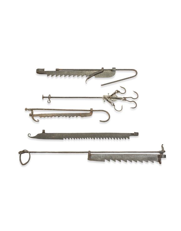 Bonhams : A collection of wrought iron implements (6)