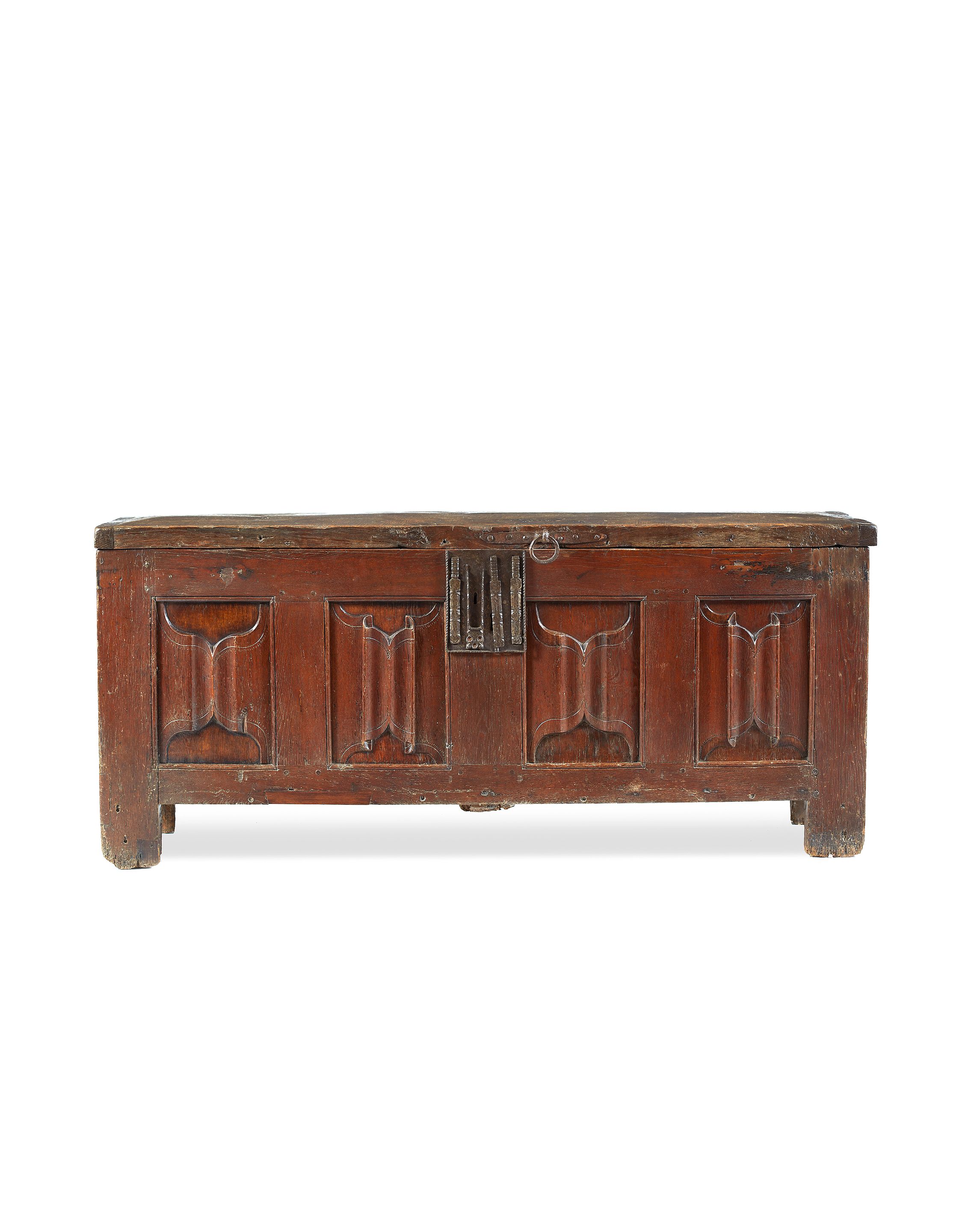 Bonhams : A monumental early 16th century oak linenfold chest, Anglo ...