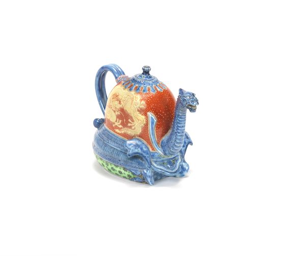 Bonhams : A porcelain teapot in the form of a kabuto (helmet) By Makuzu ...