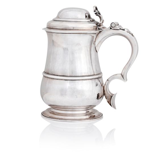 Bonhams : A LATE GEORGE II SILVER LIDDED TANKARD BY THOMAS WHIPHAM ...