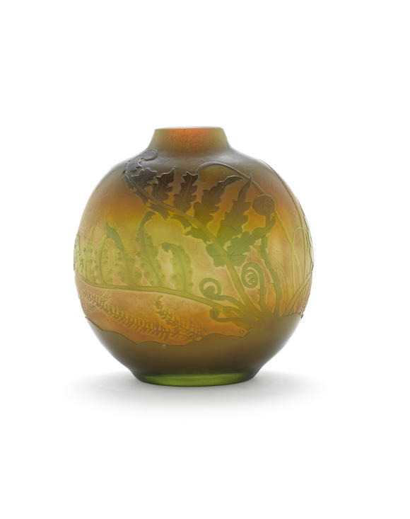 Bonhams An Emile Gallé Cameo Glass Vase Signed In Cameo Circa 1905