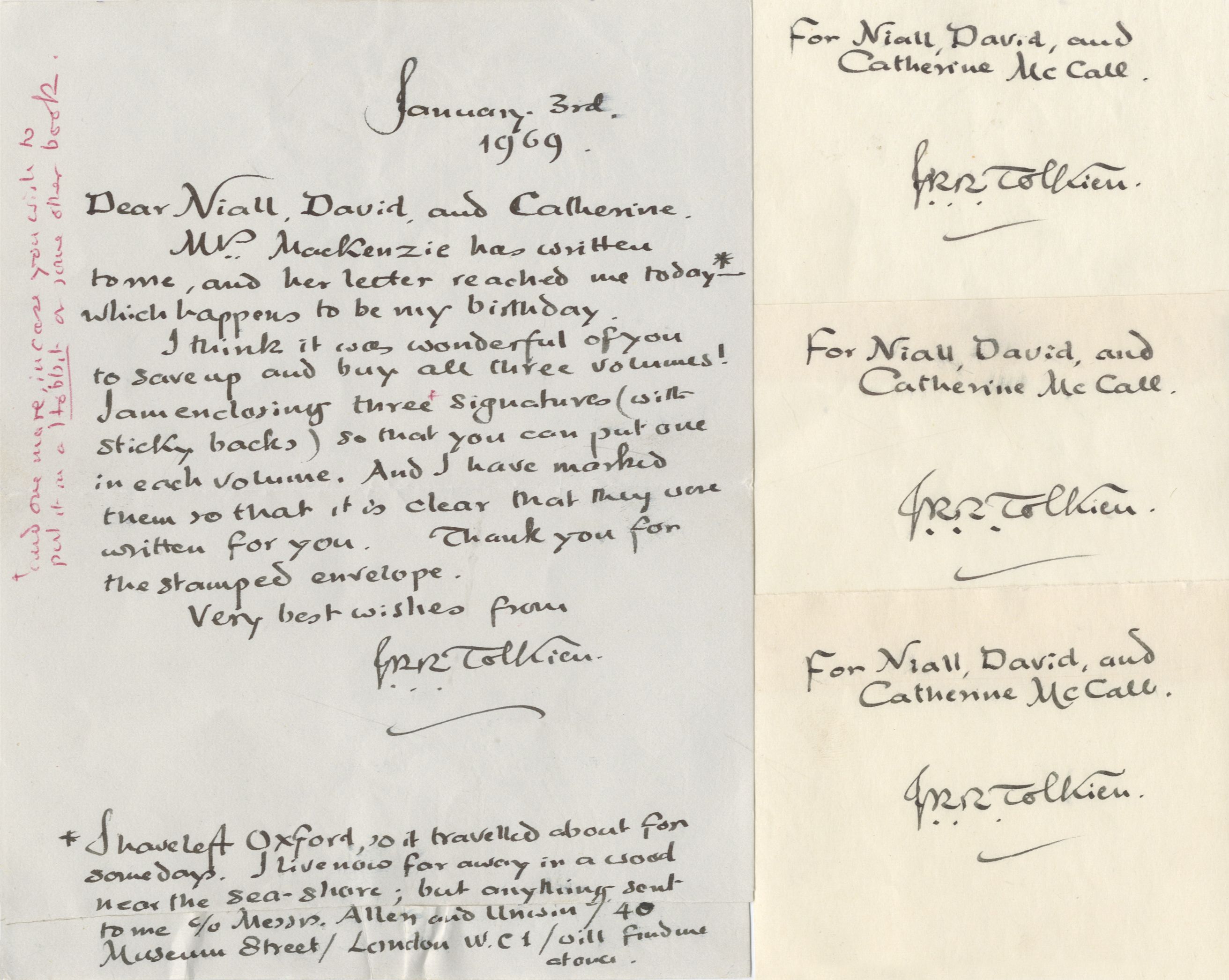 Bonhams : TOLKIEN (J.R.R.) Autograph letter signed (J.R.R. Tolkien ...