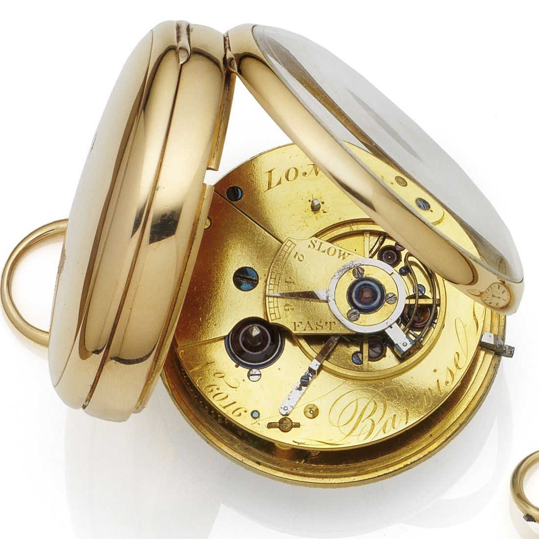 Bonhams : Barwise. An 18K gold key wind open face pocket watch Case ...