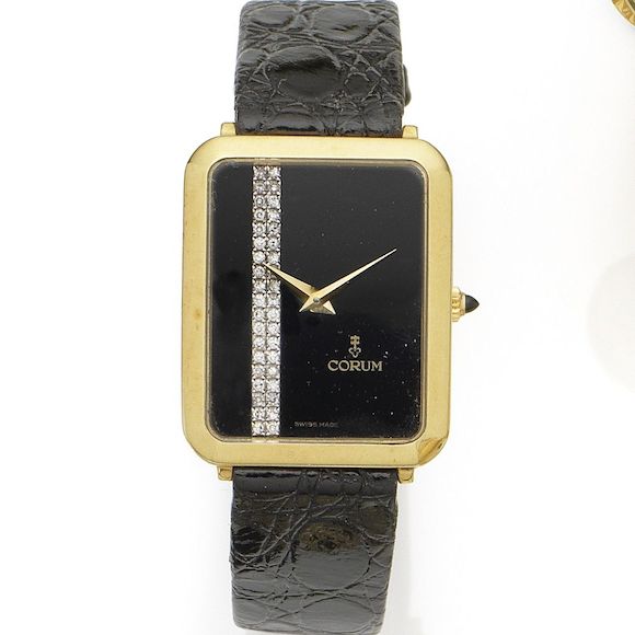 Bonhams : Corum. An 18K gold and diamond set manual wind wristwatch ...