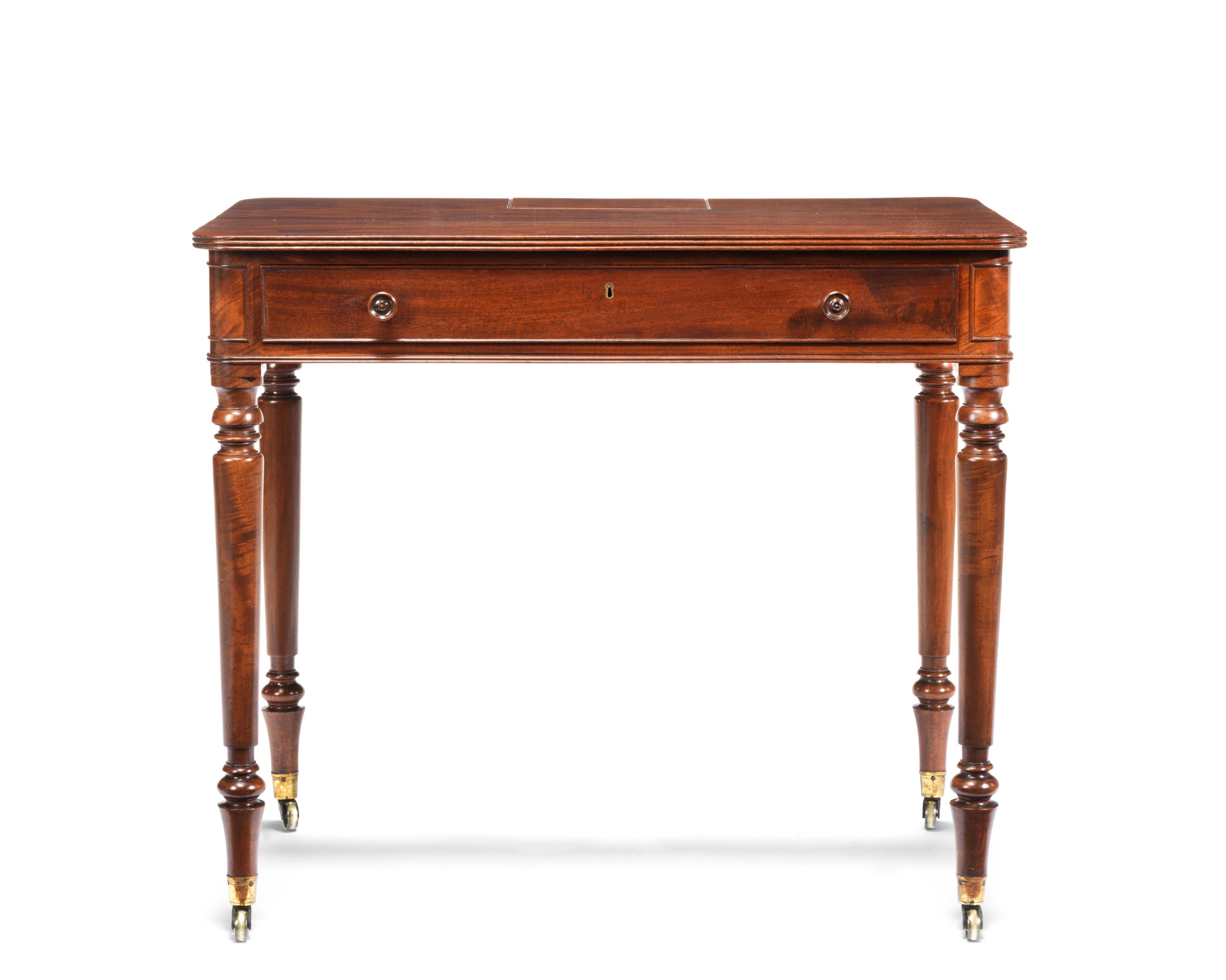Bonhams : A Regency mahogany and fiddleback mahogany chamber table ...