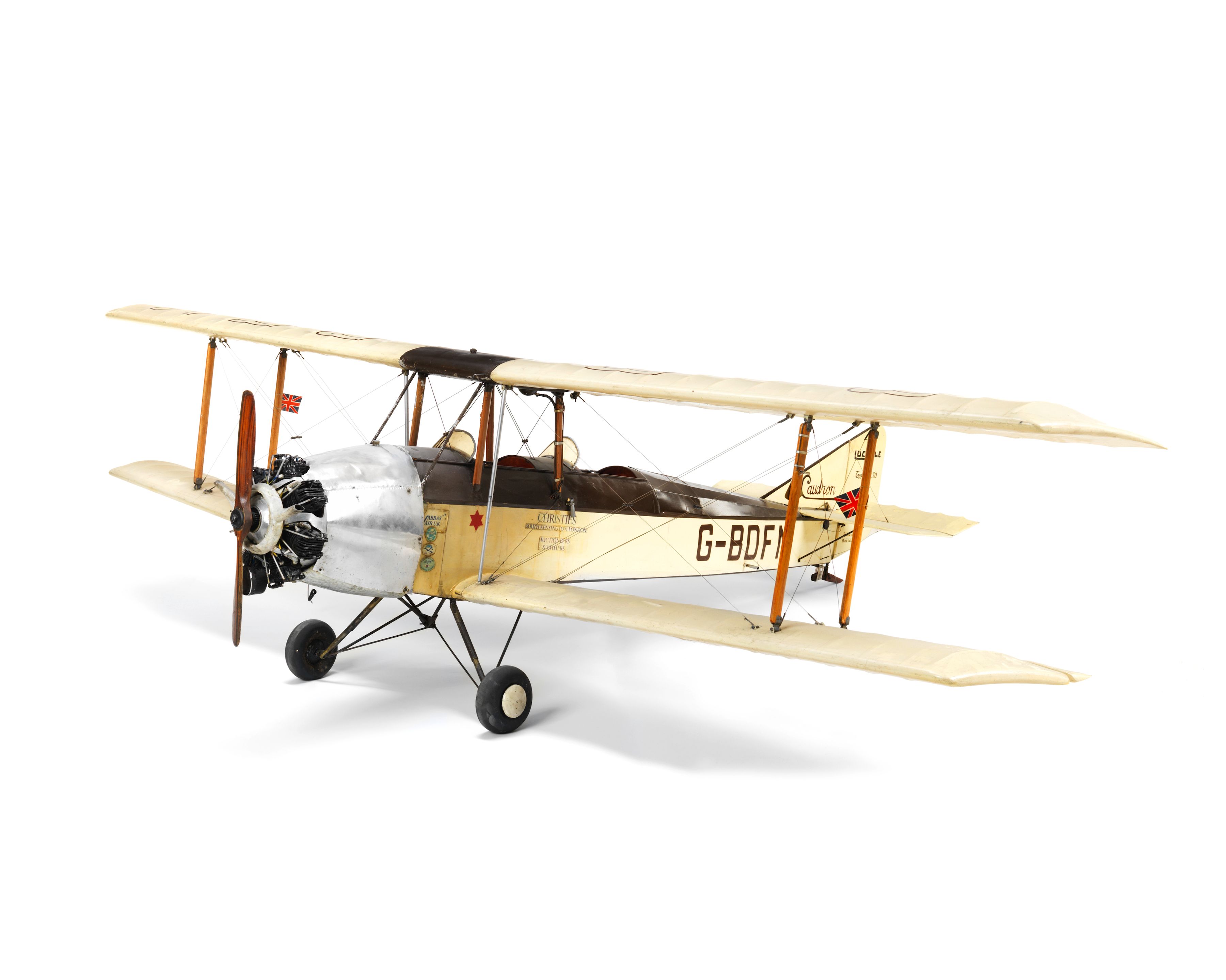 Bonhams : A model of an early 20th century rotary engined bi-plane