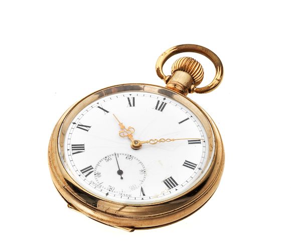 Bonhams : Roamer. A gold plated keyless wind pocket watch