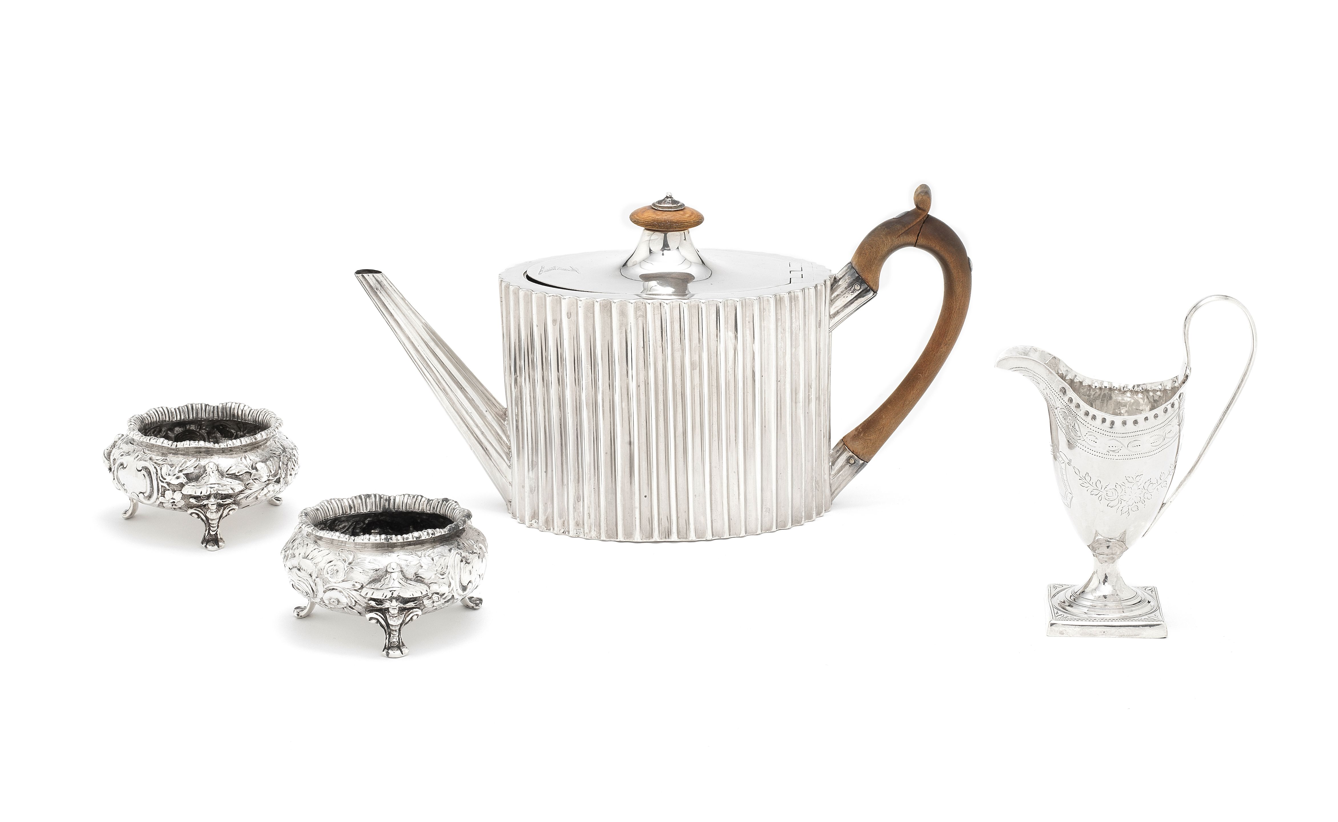 Bonhams : A George III silver teapot by Henry Chawner, London 1788 ...