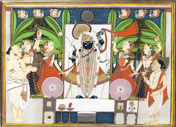 Bonhams : Devotees worshipping Sri Nath-Ji: the performance of Arati on ...