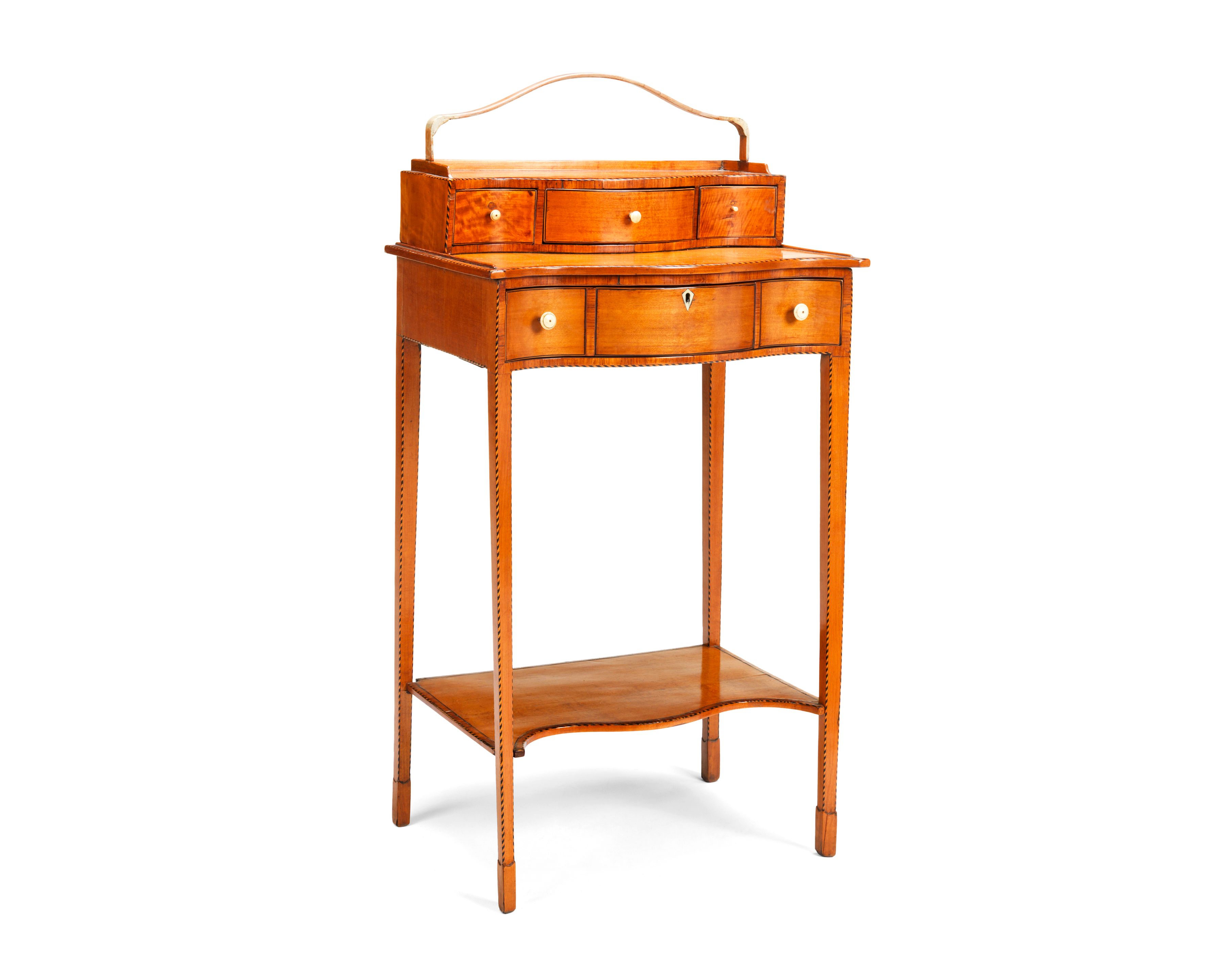 Bonhams : A George III satinwood, tulipwood crossbanded and chequer ...