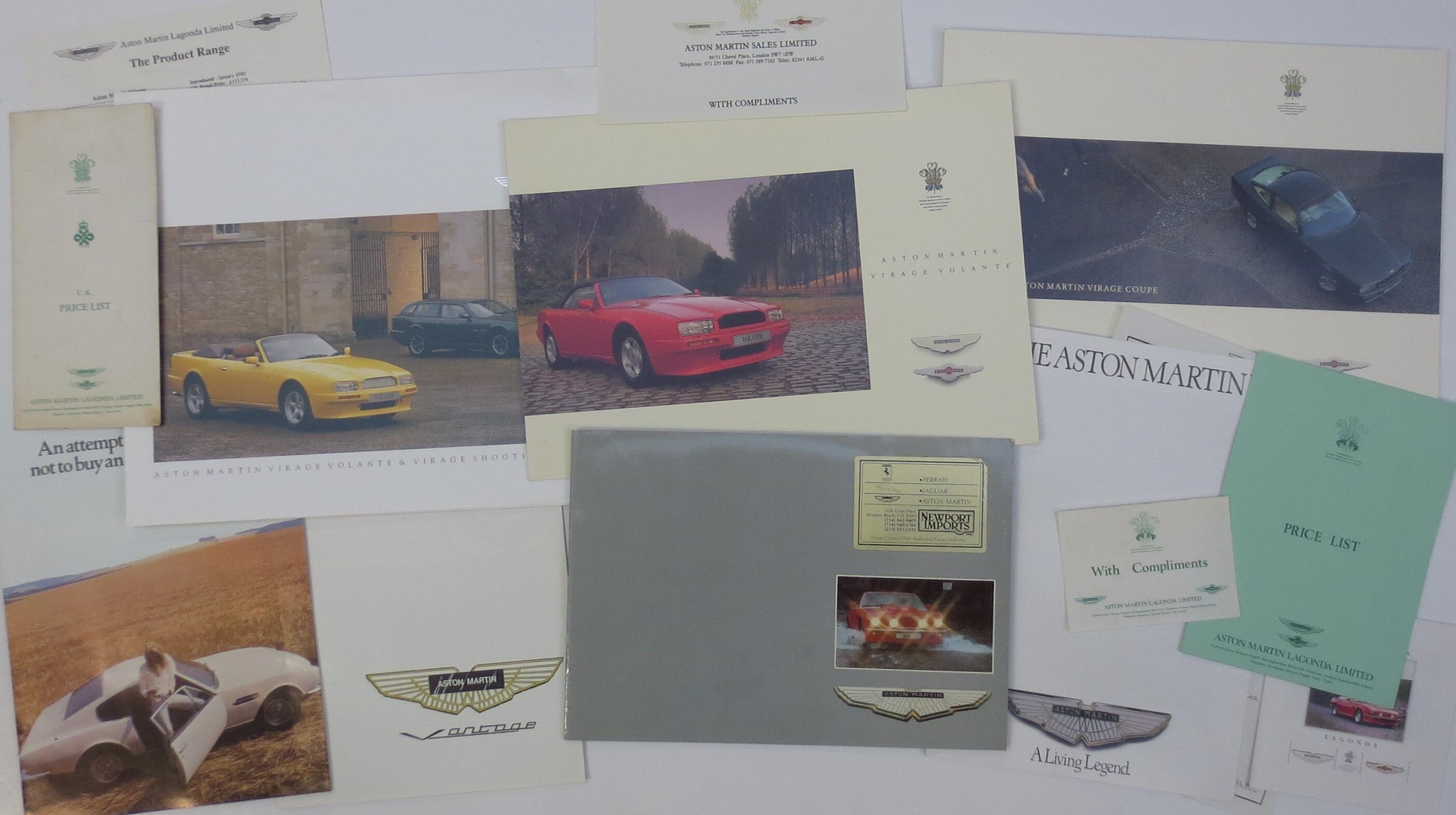 Bonhams Cars : Brochures and sales ephemera for Aston Martin V8 models, ((Qty))