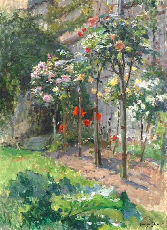 Bonhams : Georges Jules Ernest Binet (French, 1865-1949) Garden with roses