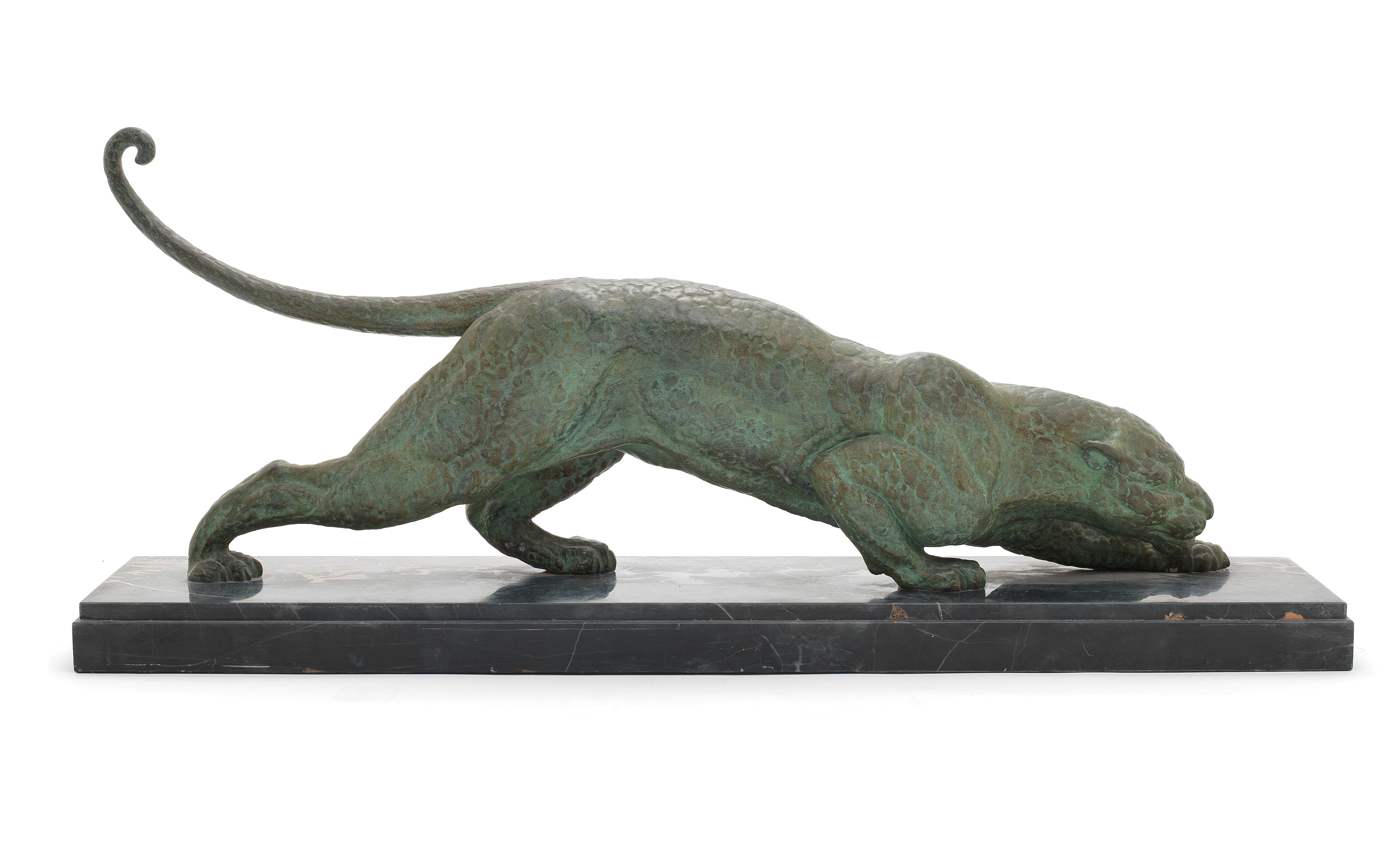 Bonhams : A Demetre Chiparus Spelter Sculpture of a Panther SIGNED TO ...