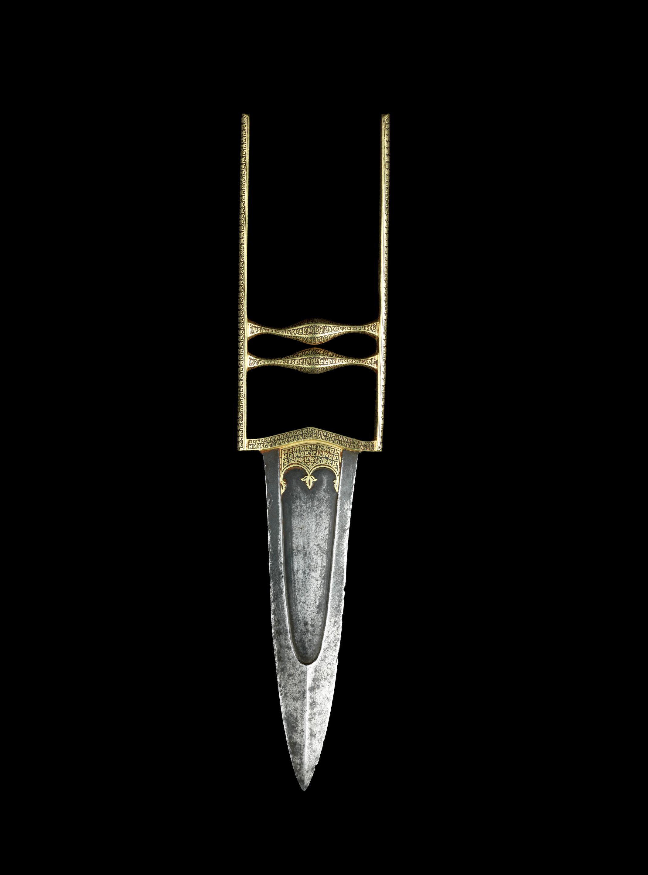 Bonhams : A Mughal gold-overlaid steel Push Dagger (katar) Northern ...