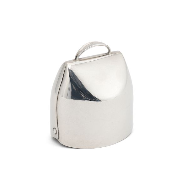 Bonhams : A novelty silver table bell in the form of a 'cow bell' by ...