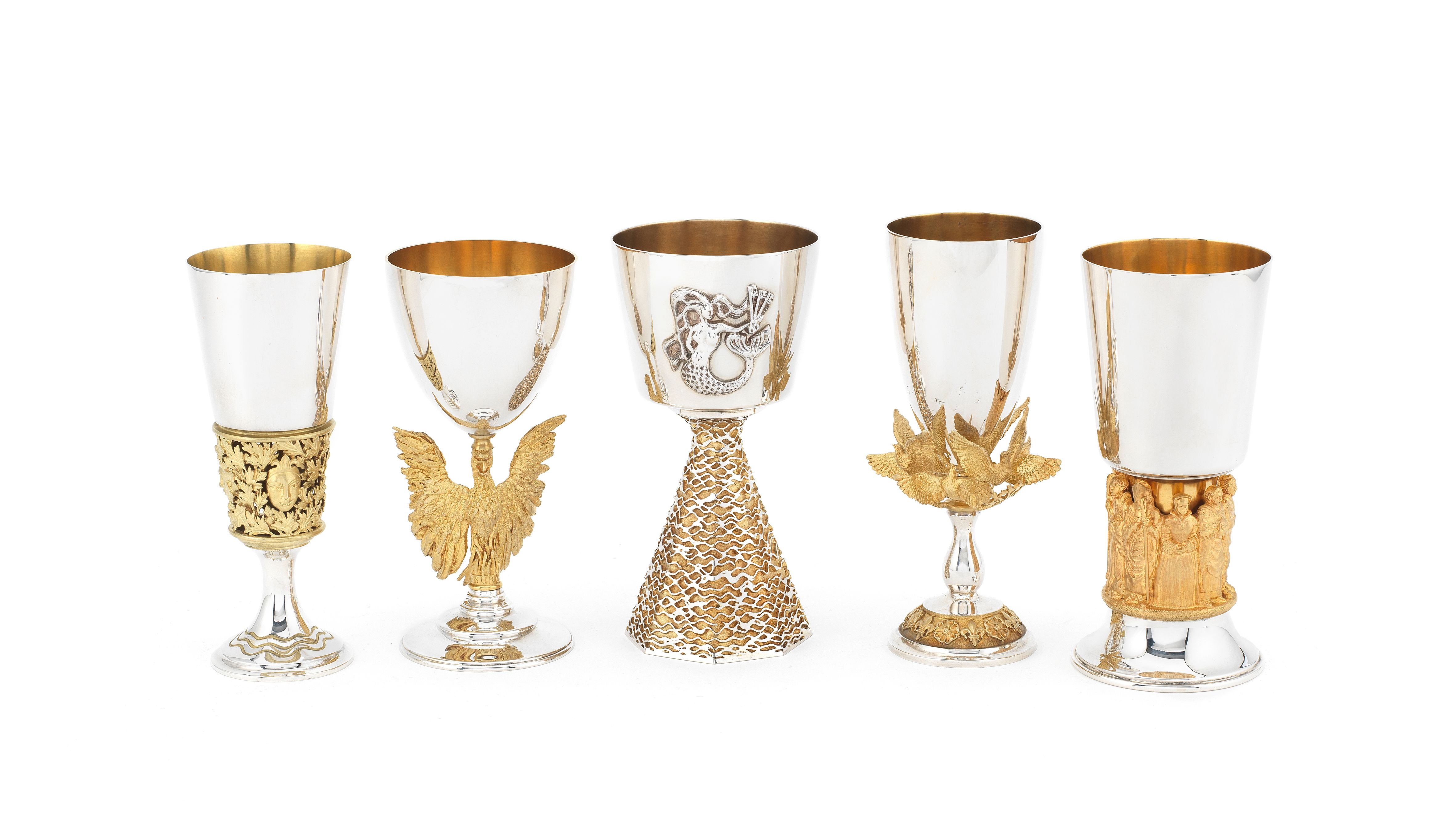 Bonhams : AURUM A collection of five silver and silver-gilt ...