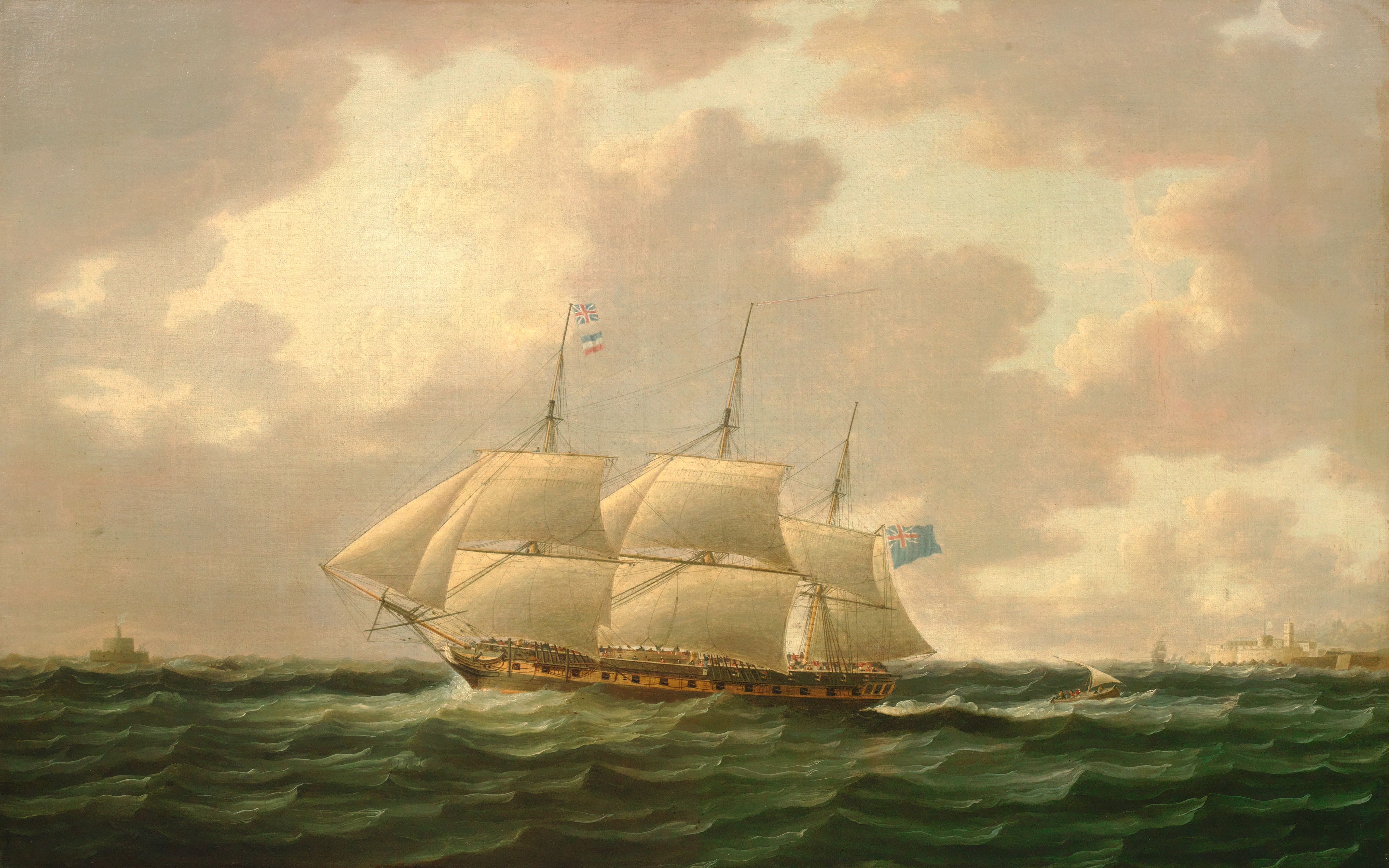 Bonhams : Thomas Buttersworth (British, 1768-1828) The frigate H.M.S ...