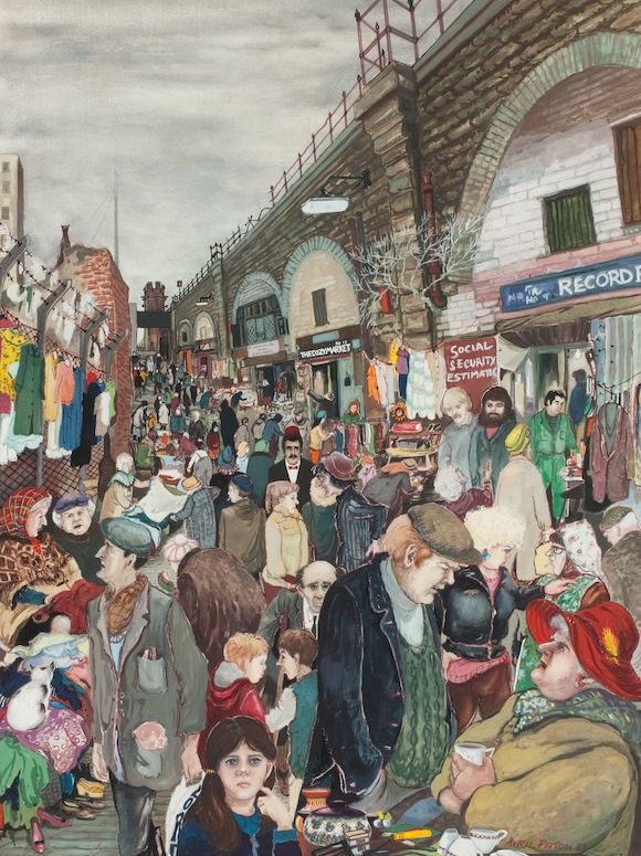 Bonhams : Avril Paton (British, born 1941) Paddy's Market 63.5 x 48.5 ...