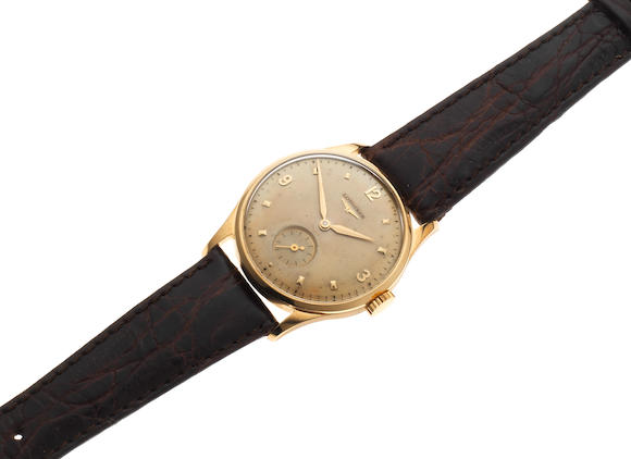 Bonhams Longines An 18k Gold Manual Wind Wristwatch