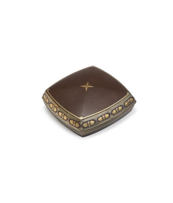 Bonhams : An inlaid iron square box and cover By Satoshi, Taisho (1912 ...