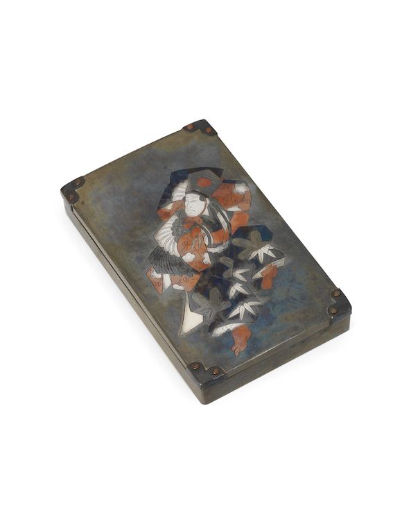 Bonhams : A small rectangular shibuichi box and cover Meiji era (1868 ...