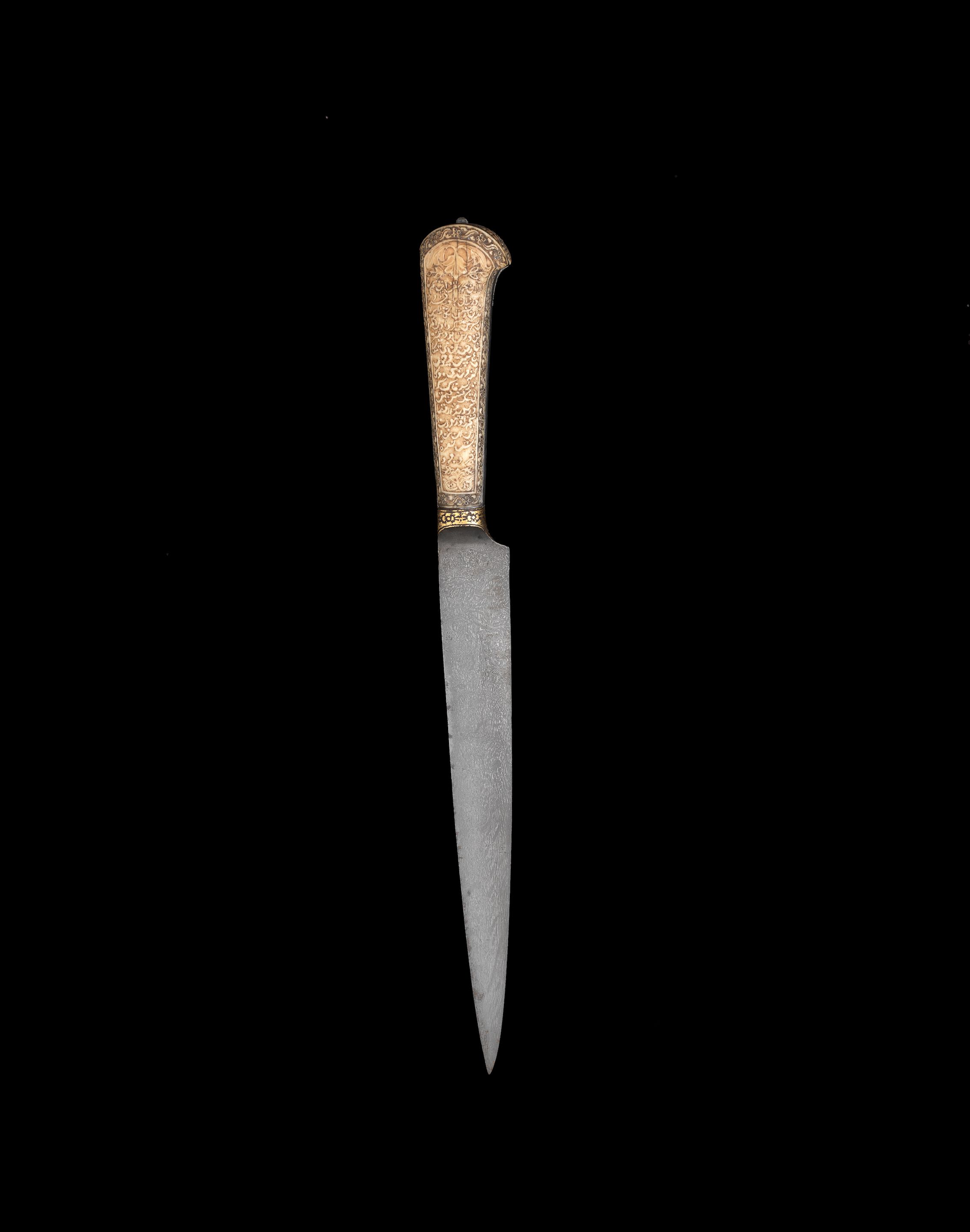Bonhams : An ivory hilted steel dagger (kard) Persia, 18th Century