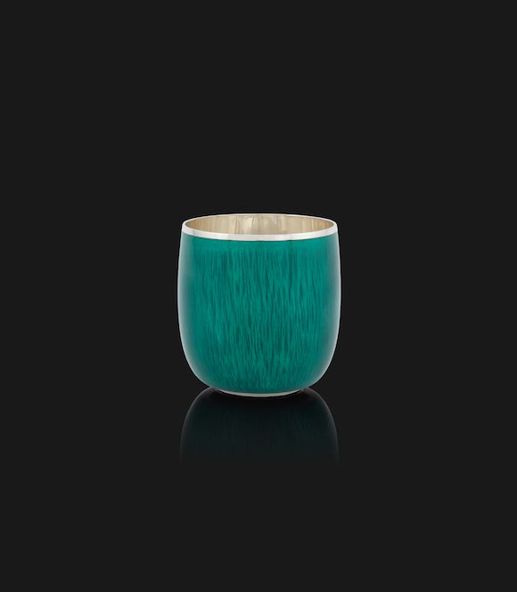 Bonhams : SIMON BENNEY: A silver and green enamelled beaker London 2004 ...