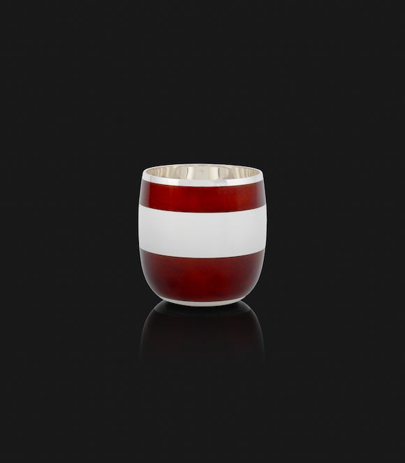 Bonhams : SIMON BENNEY: A silver and red enamelled beaker London 2012 ...