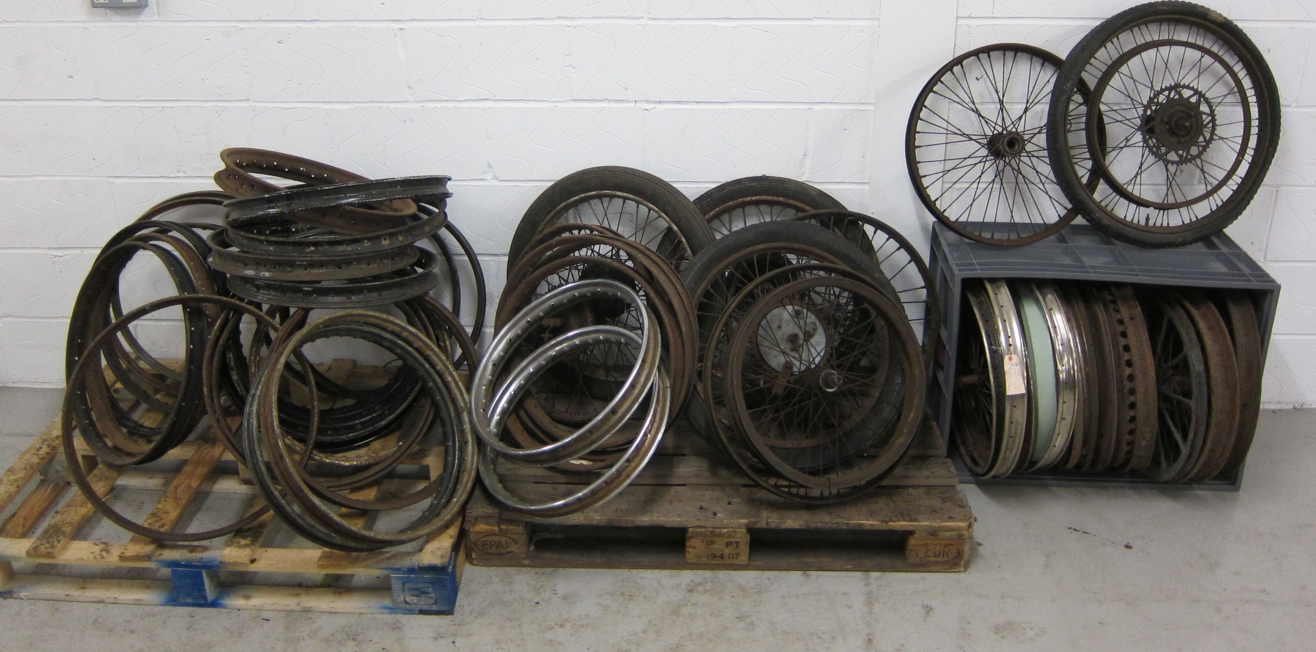 Bonhams Cars : A large quantity of wheels, wheel rims, and belt rims ...