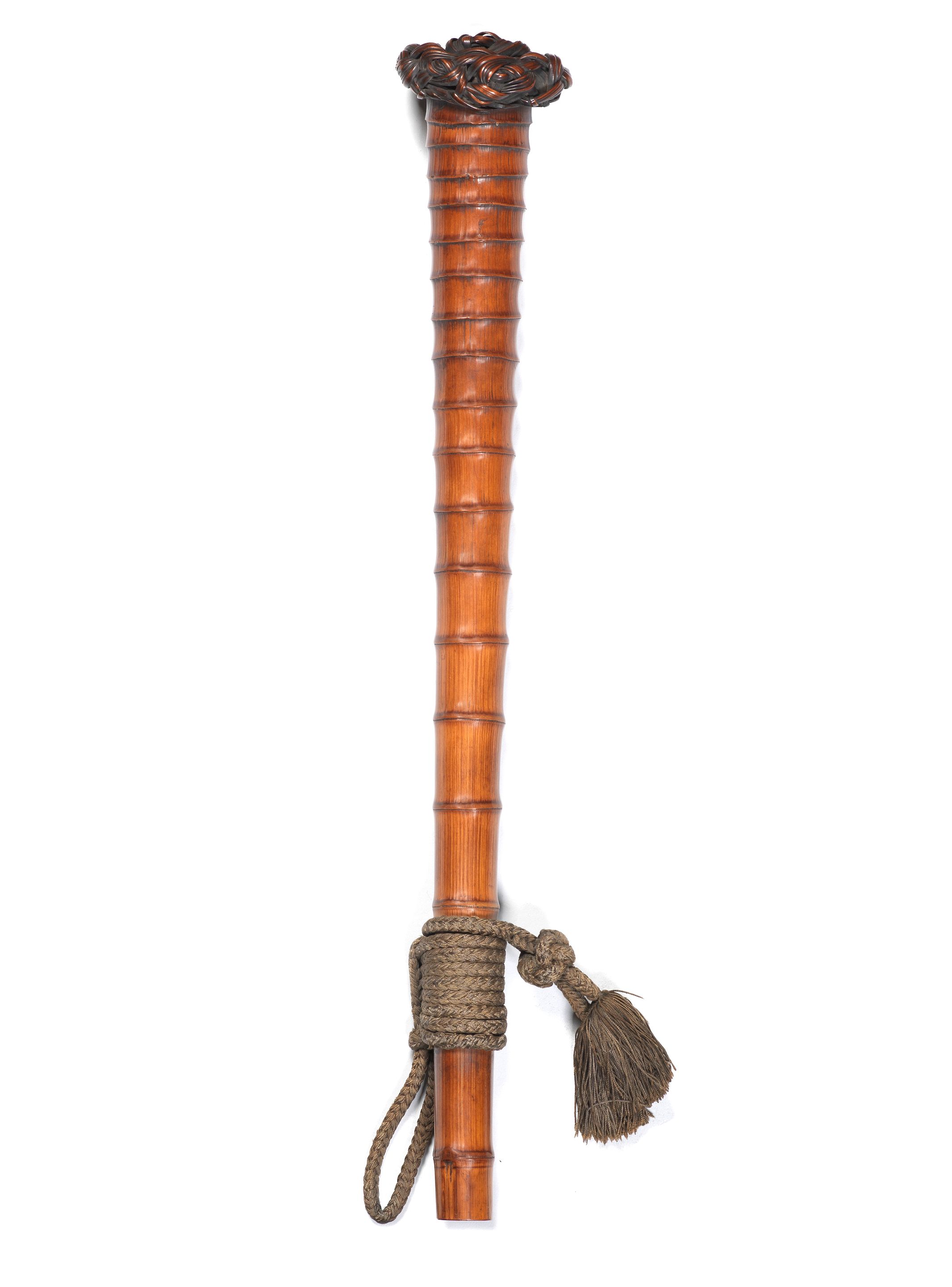 Bonhams : A bamboo nyoi (Buddhist sceptre) By Hayakawa Shokosai III ...
