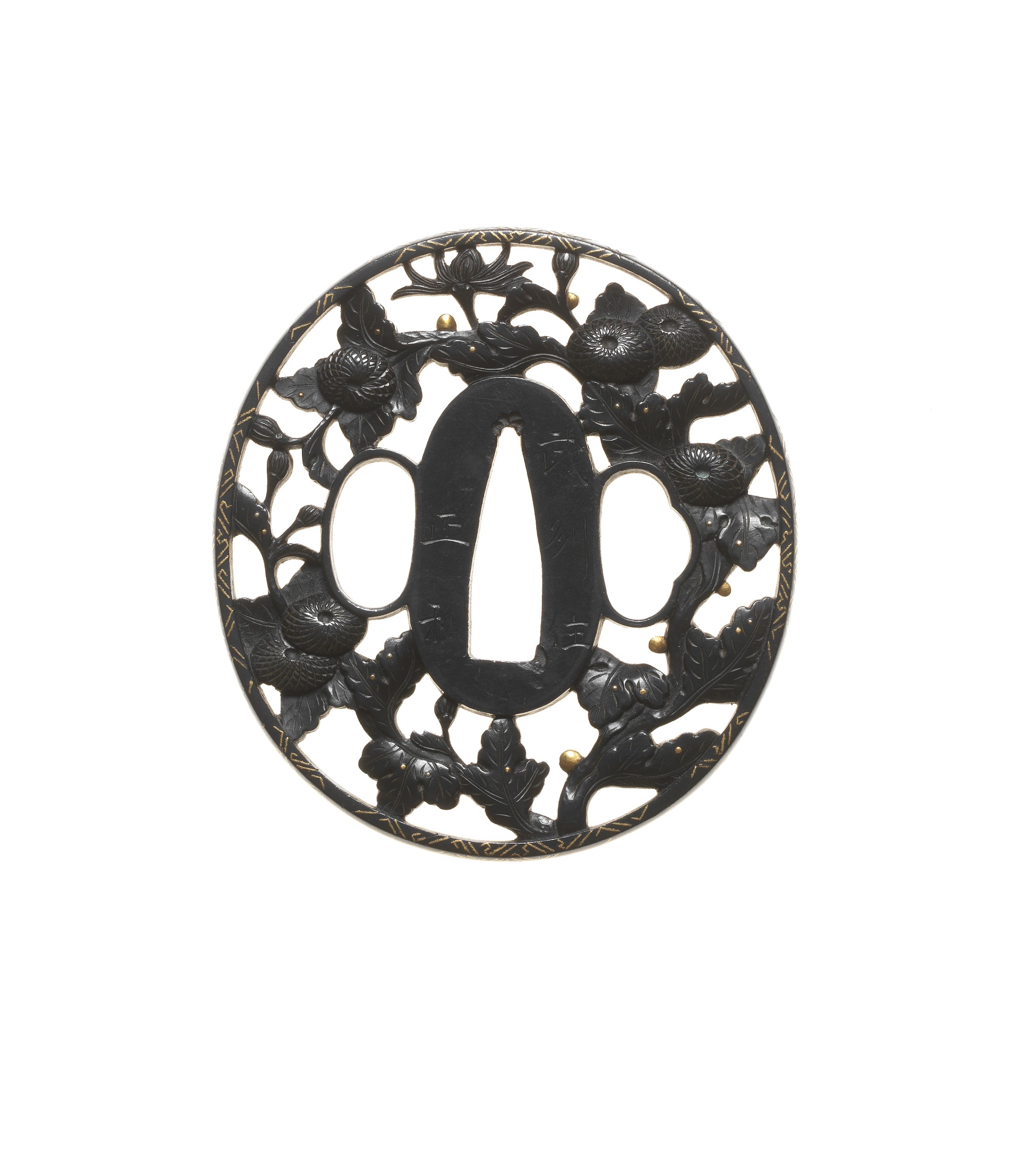 Bonhams : A shakudo sukashi (pierced) tsuba By Masatoshi of Edo ...