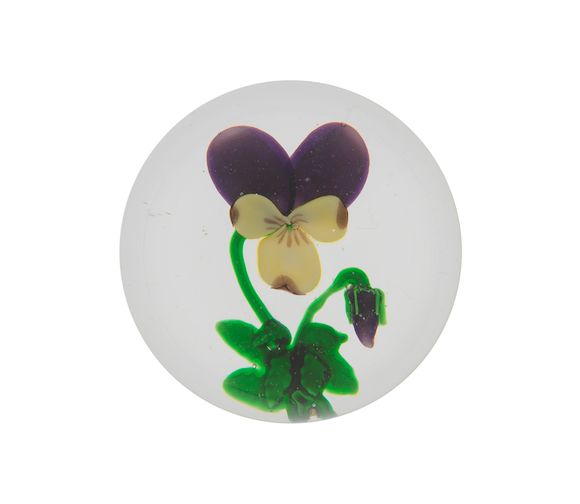 Bonhams : A fine and rare Clichy pansy paperweight, circa 1850