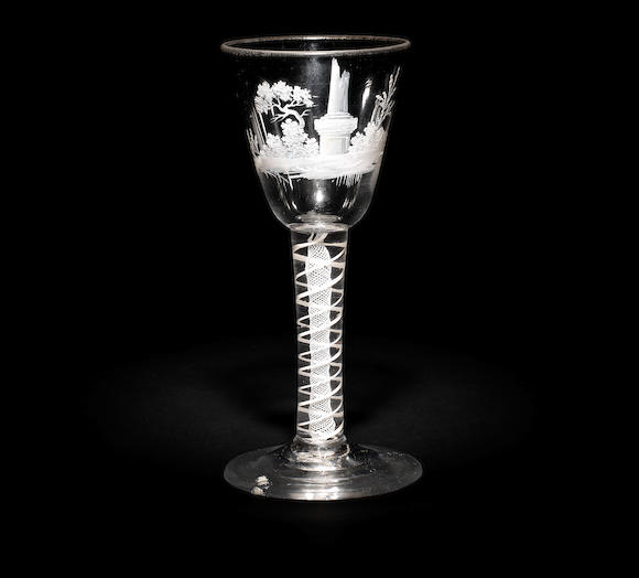 Bonhams A Beilby Enamelled Wine Glass Circa 1765