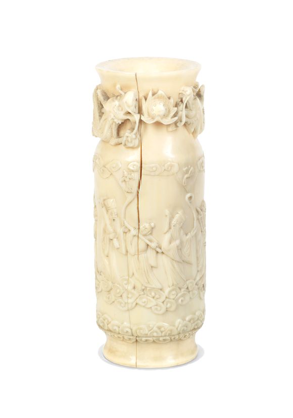 Bonhams : A small ivory vase 19th century (2)