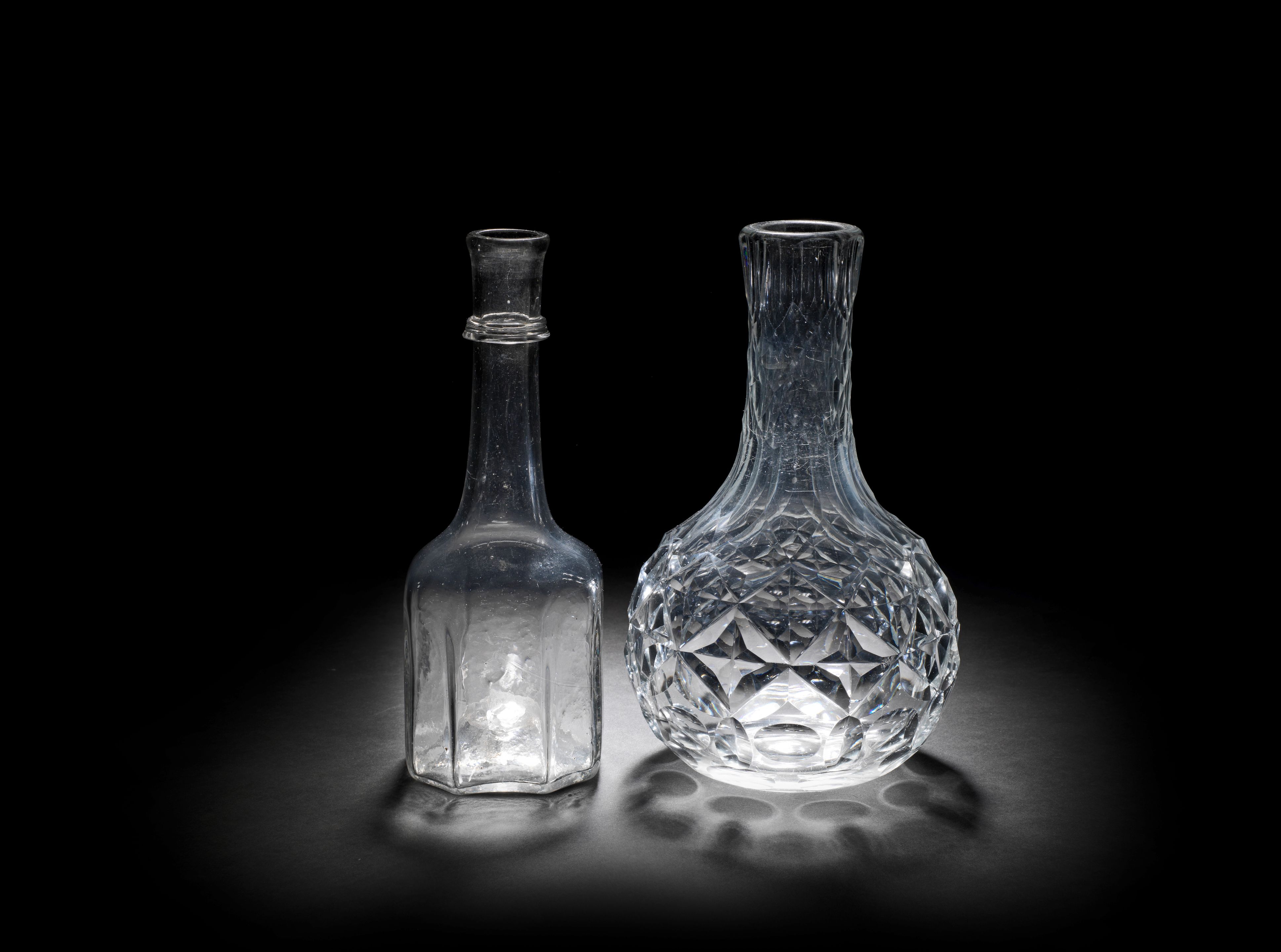 Bonhams : An English octagonal stopperless decanter or serving bottle ...