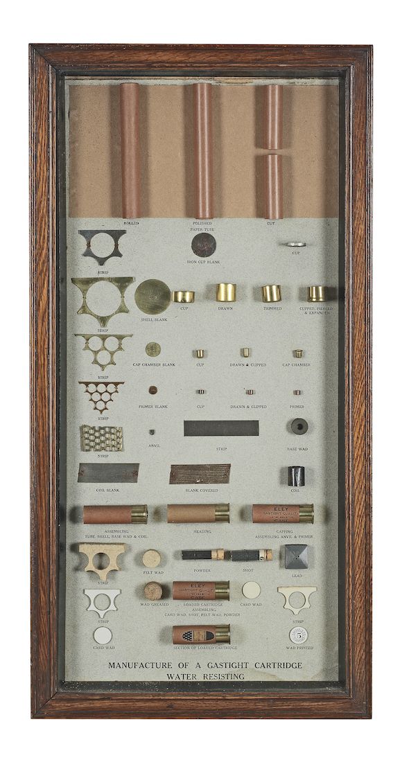 Bonhams : A 'Manufacture of a Gastight Cartridge' display-board