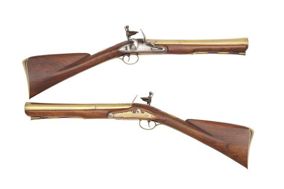 Bonhams : A Fine And Very Rare Pair Of Brass-Barrelled Flintlock ...