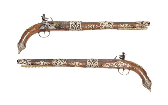 Bonhams : A Pair Of Algerian 32-Bore Flintlock Holster Pistol Of ...