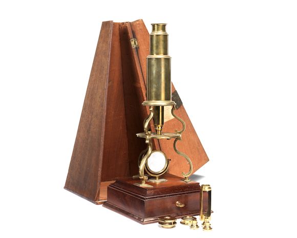 Bonhams : A Thomas Harris Culpeper-type microscope in case, English ...
