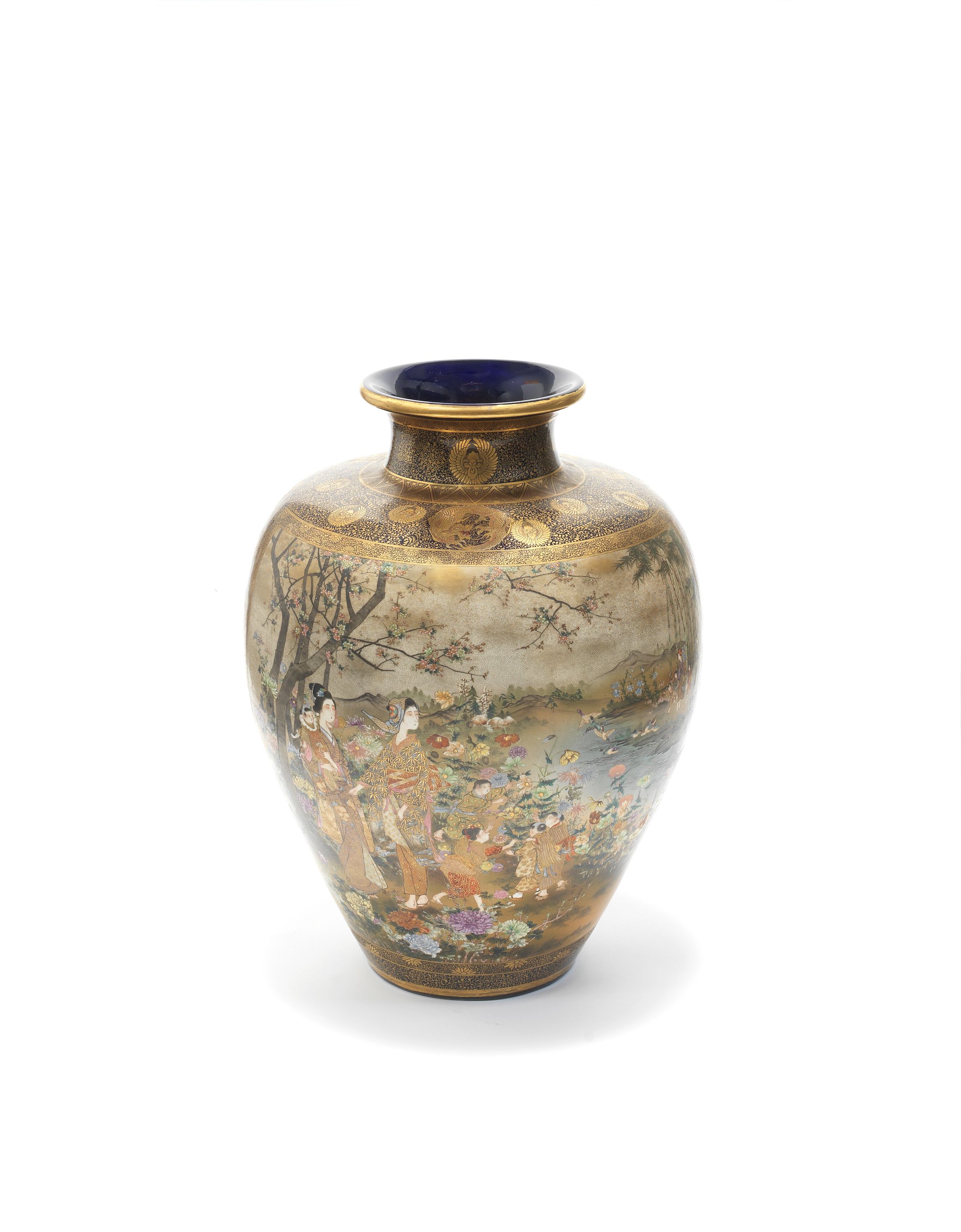 Bonhams : A fine and exceptionally large baluster Satsuma vase By Dozan ...