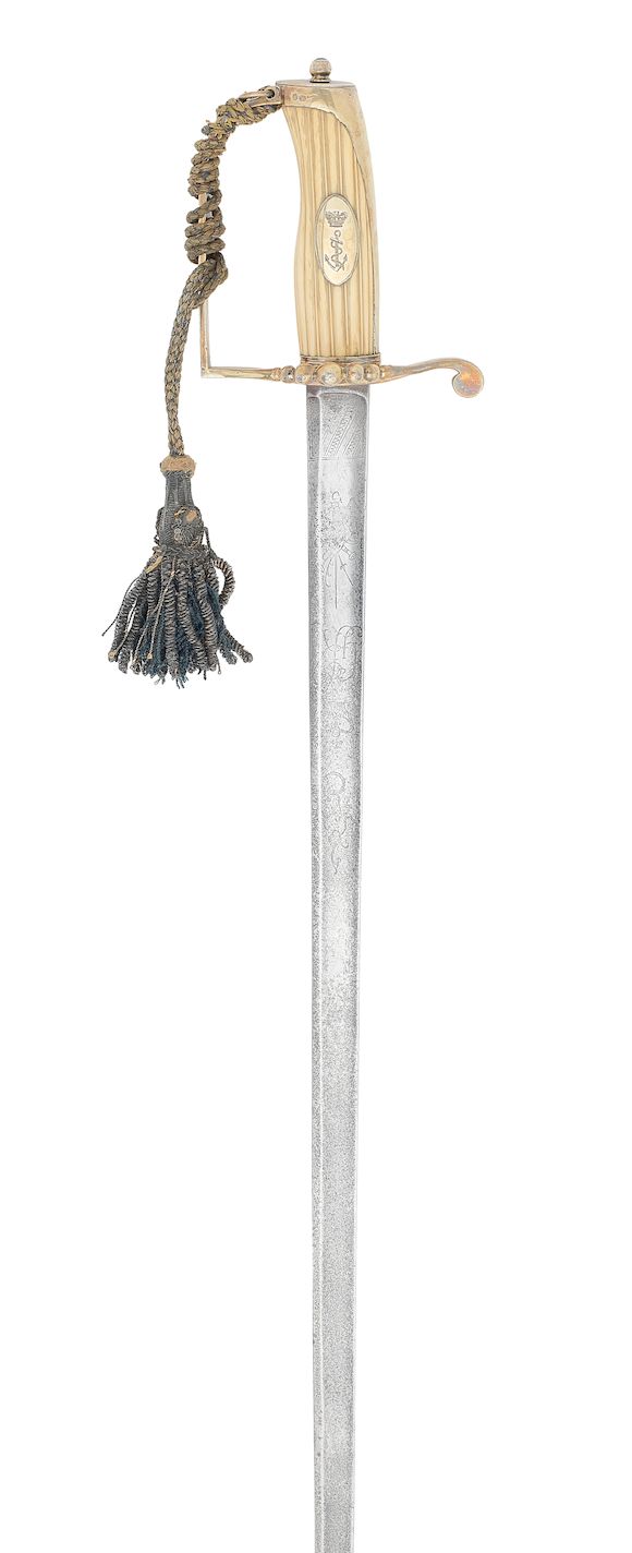 Bonhams : A Rare Naval Officer's Spadroon With Five-Ball Silver-Gilt Hilt