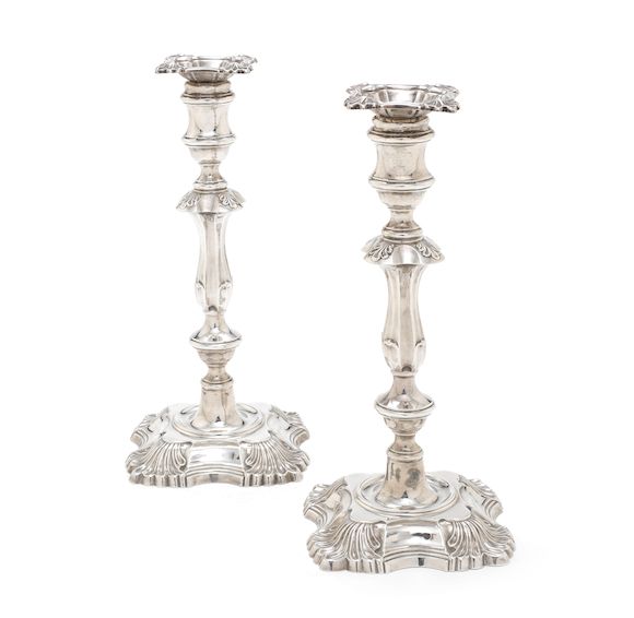Bonhams : A pair of silver candlesticks, in the 18th century manner by ...